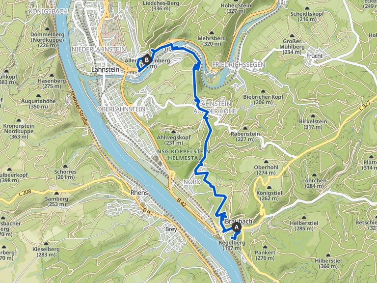 Wanderung Rheinsteig von Braubach bis Lahnstein | Wanderung | Komoot